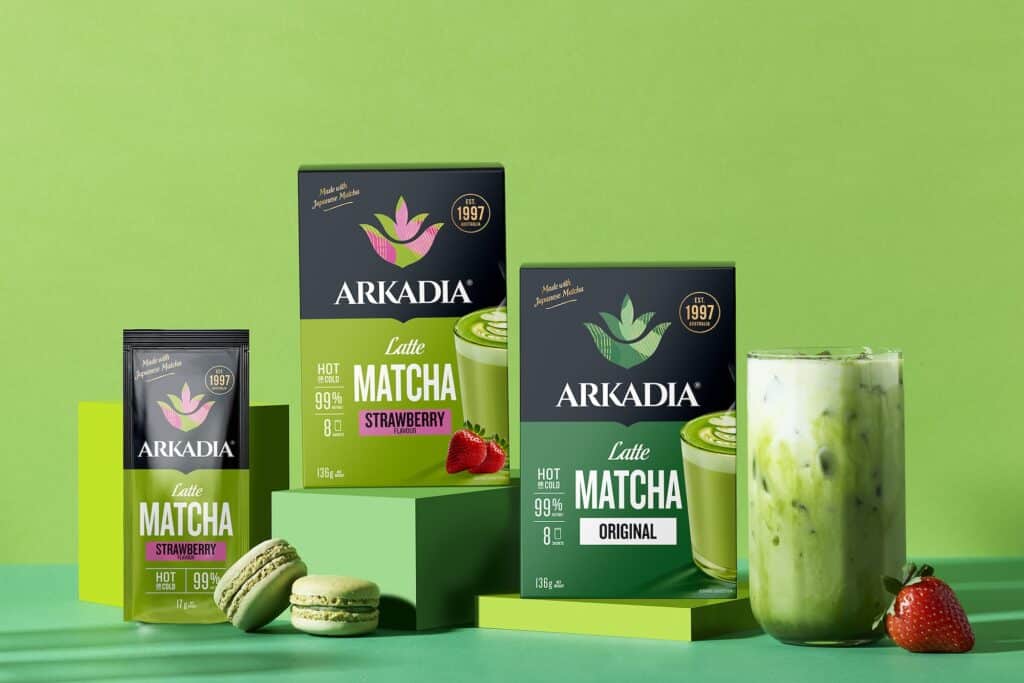 Arkadia launches Matcha Latte range - BeanScene