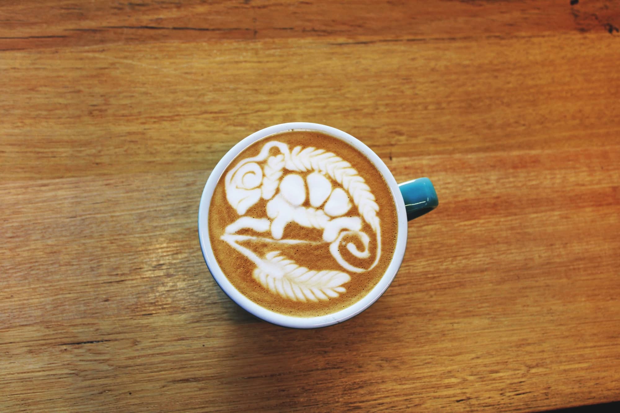 Chameleon latte art by Victor Vu - BeanScene